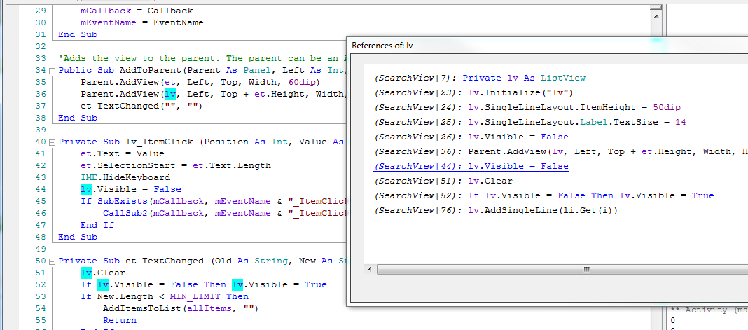 [Class] SearchView - More powerful alternative to AutoCompleteEditText | Page 6 | B4X ...