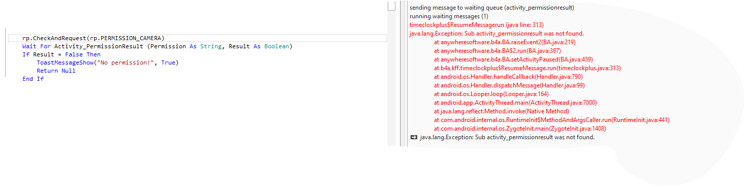Runtime Permissions Error B4x Programming Forum