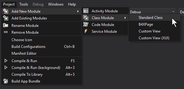 Missing some class types when right-clicking in Modules tab | B4X Programming Forum