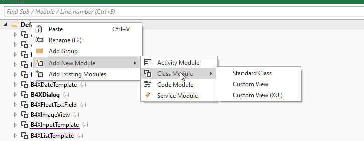 Missing some class types when right-clicking in Modules tab | B4X Programming Forum