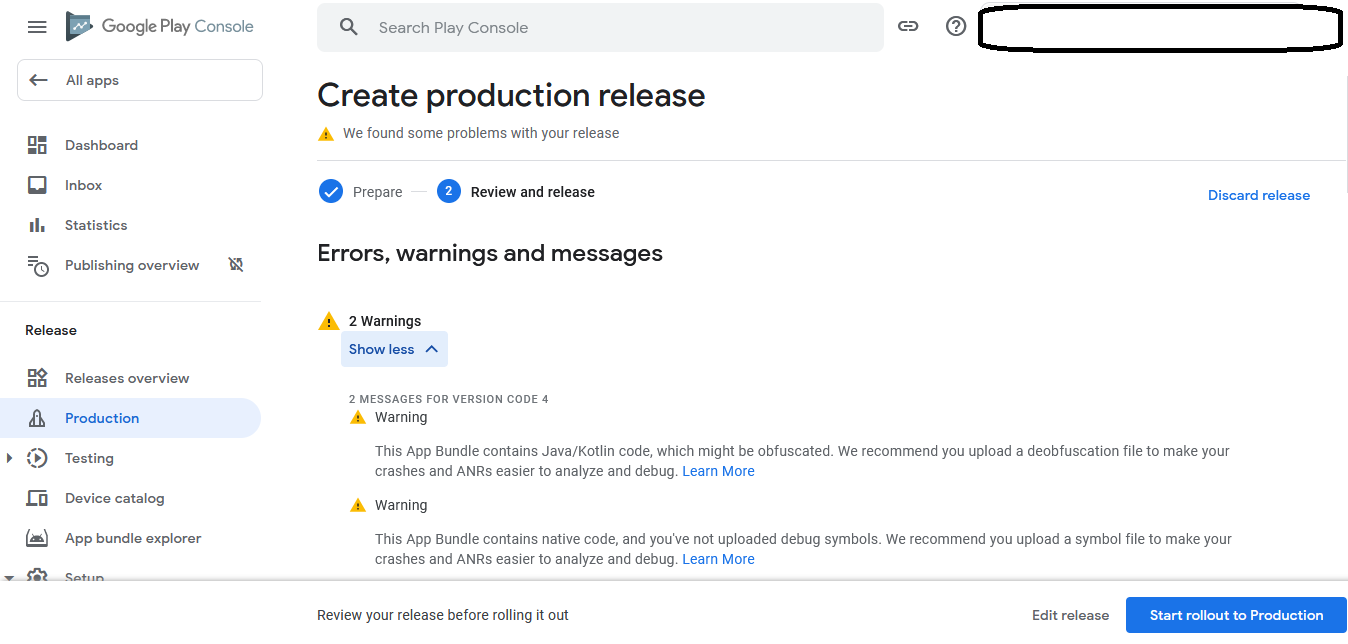 Warning when uploading an aab file to play store | B4X Programming Forum