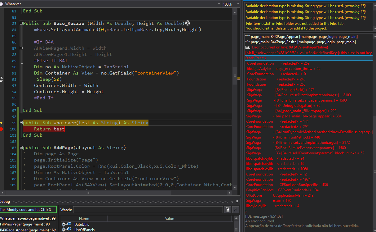 ViewPagerNative Crashes on iOS | Page 2 | B4X Programming Forum