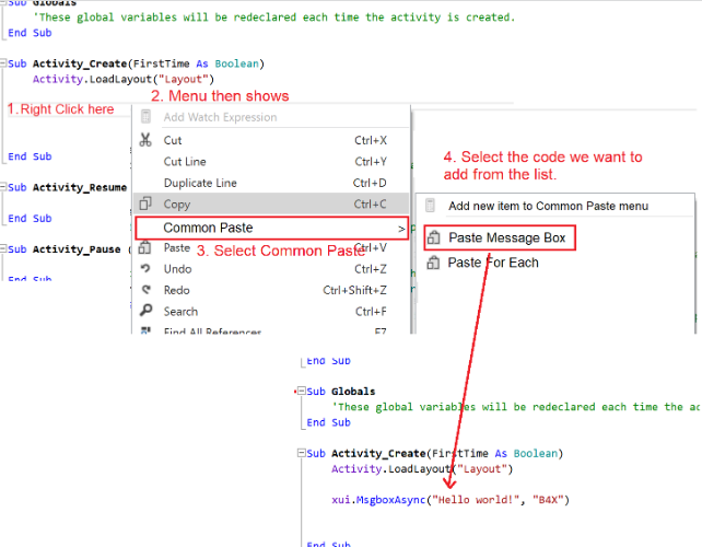 Common Code Paste Option | B4X Programming Forum