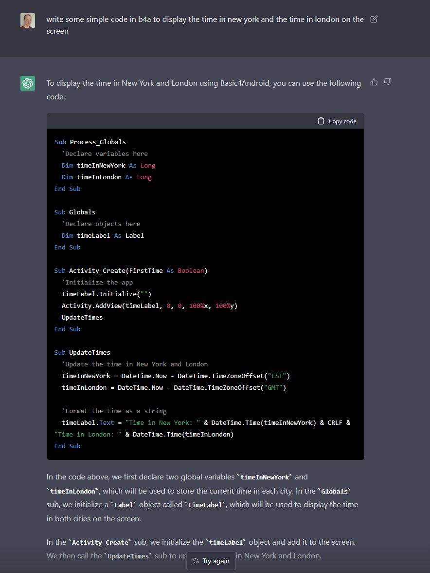 ChatGPT!!!!! | B4X Programming Forum