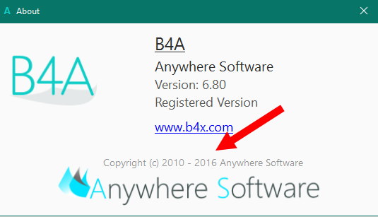 B4A 6.80 Copyright only 2016 ? | B4X Programming Forum
