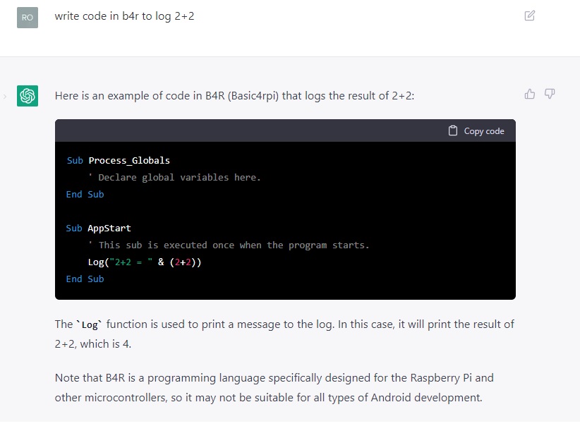 ChatGPT!!!!! | B4X Programming Forum