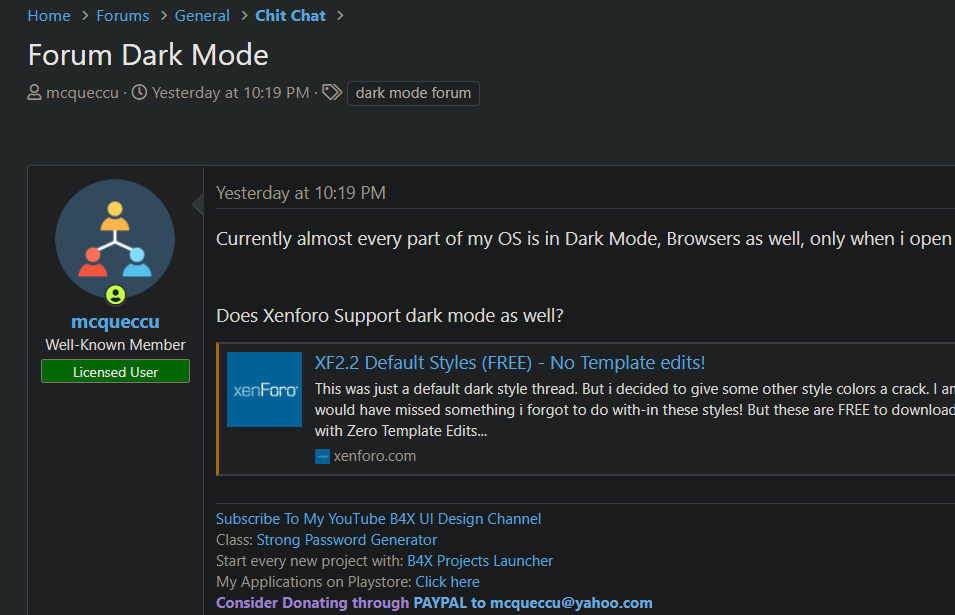 Forum Dark Mode | B4X Programming Forum