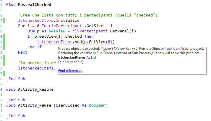 oggetto List visibile da tutte le activity | B4X Programming Forum