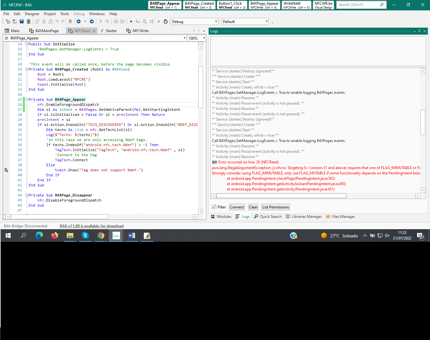 NFC problem targeting S+ | B4X Programming Forum