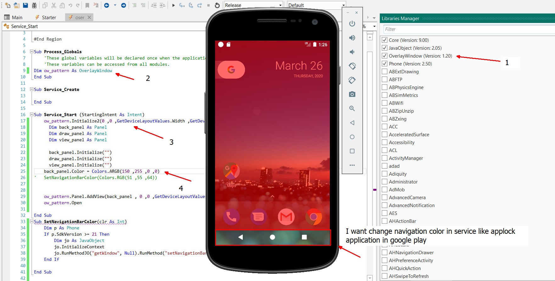 Change Navigation Bar color in Service | B4X Programming Forum