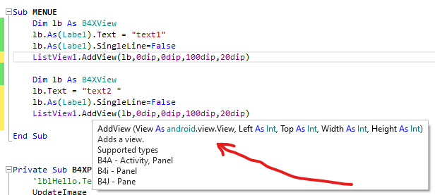 What is "view as android.view.view" ? | B4X Programming Forum