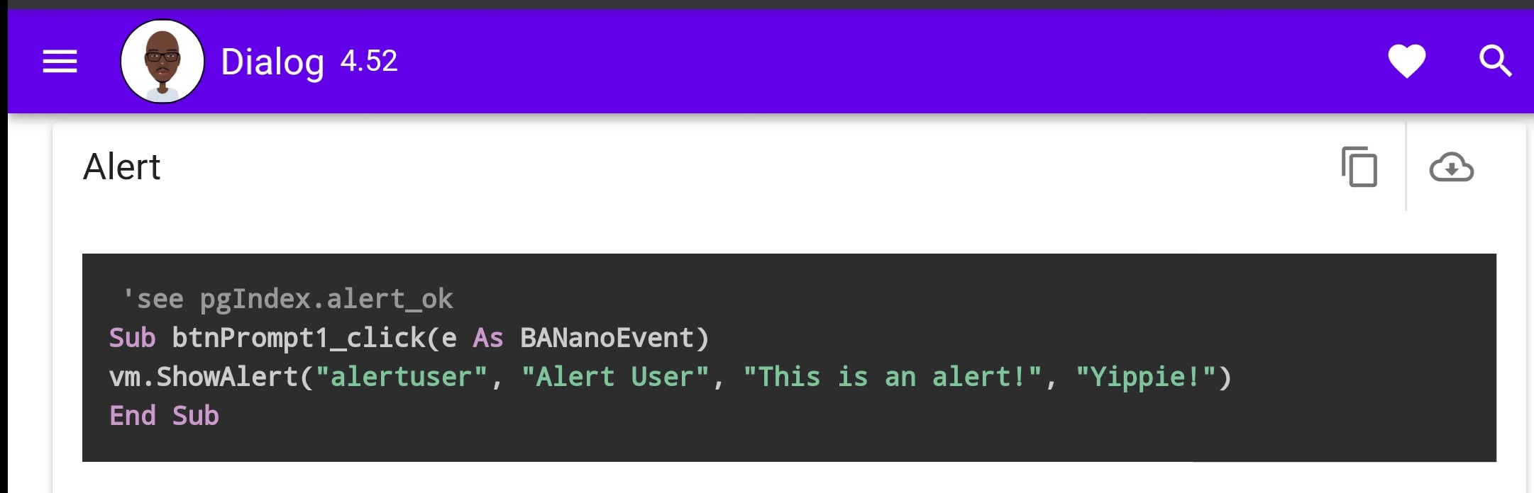 [BANanoVueMaterial] Problem with Alert Dialog! | B4X Programming Forum