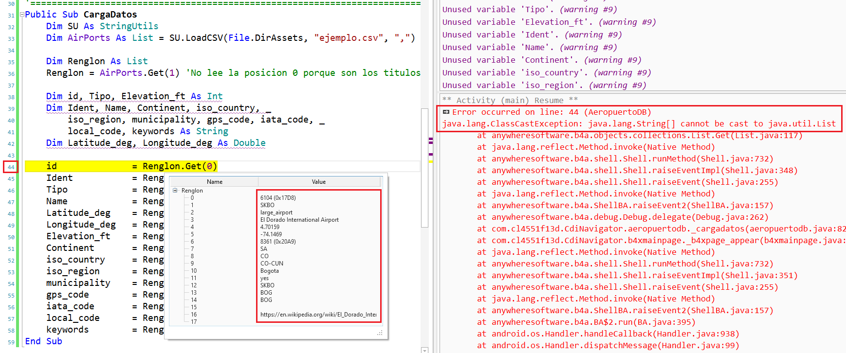 Problema al extraer datos de una lista. [Solucionado] | B4X Programming Forum