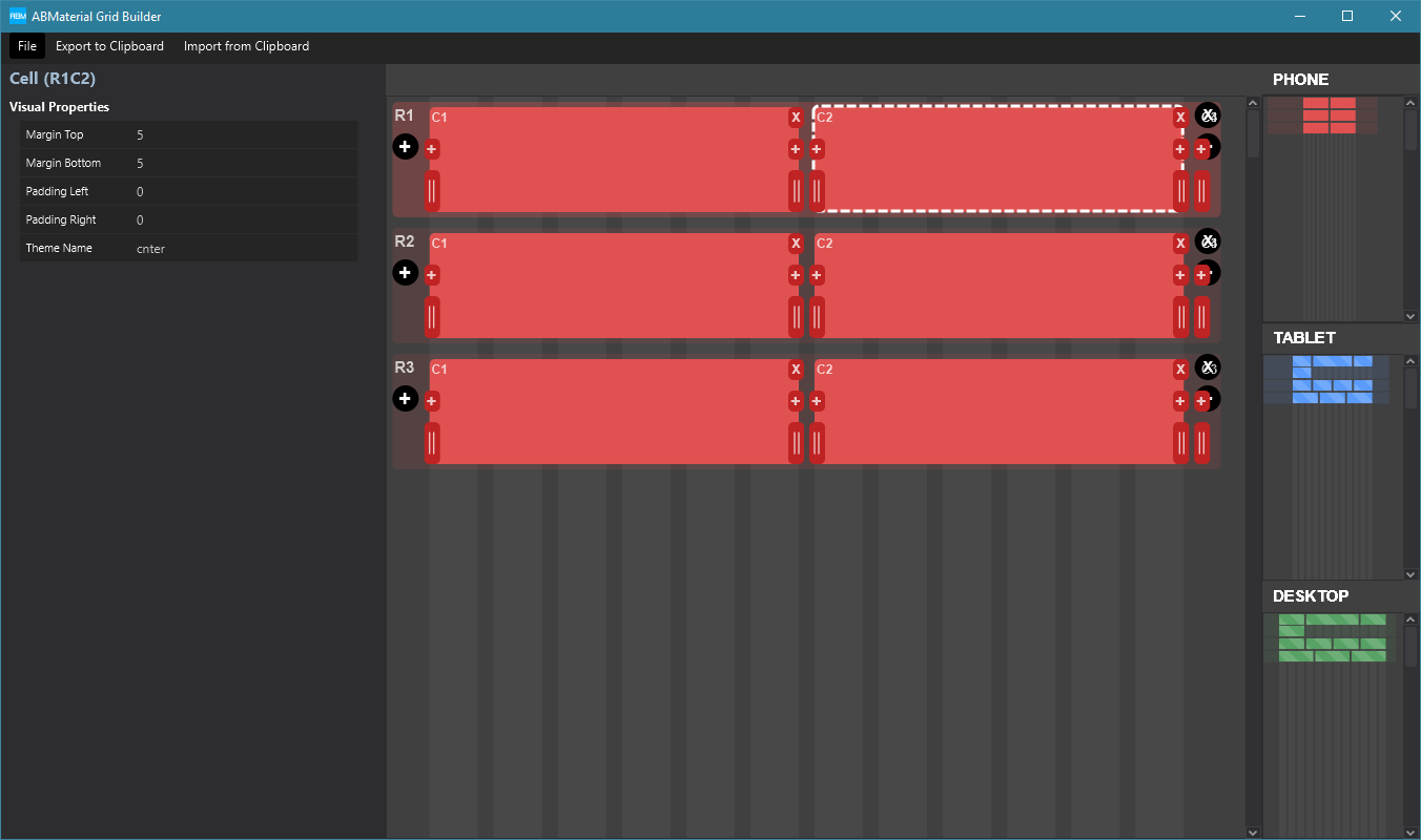 [ABMaterial] Request for complex BuildGrids | B4X Programming Forum