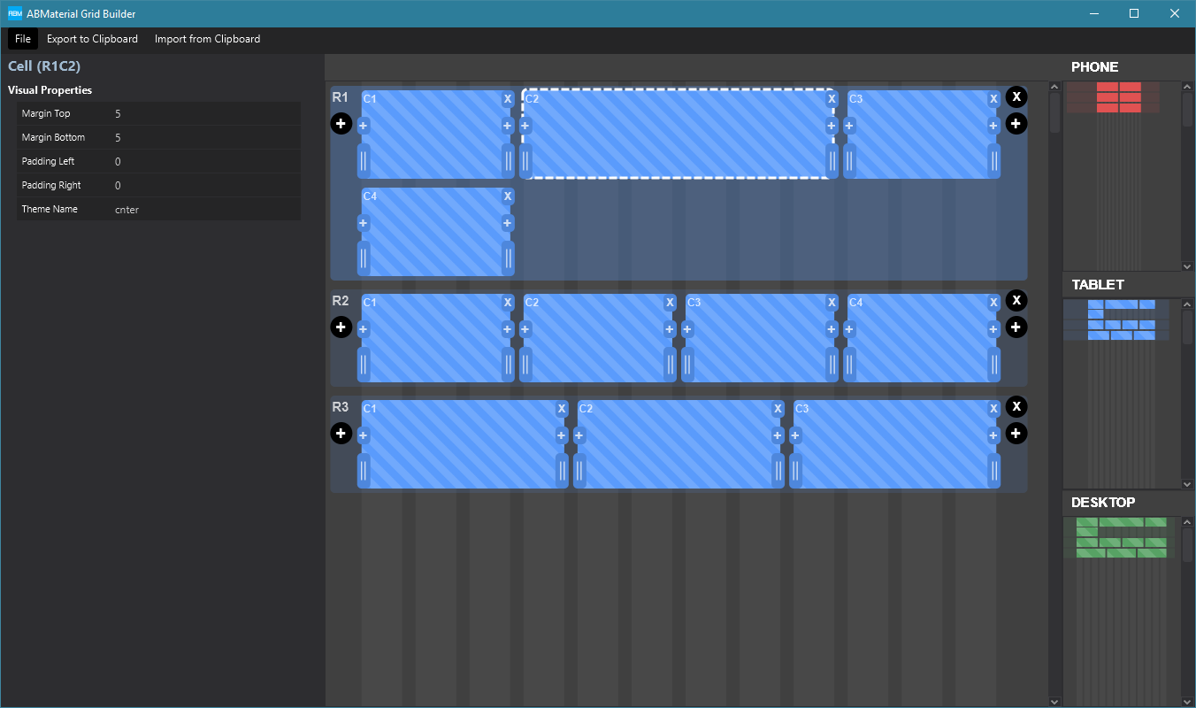 [ABMaterial] Request for complex BuildGrids | B4X Programming Forum