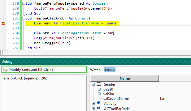 FloatingActionMenu in each panel Sender not working | B4X Programming Forum