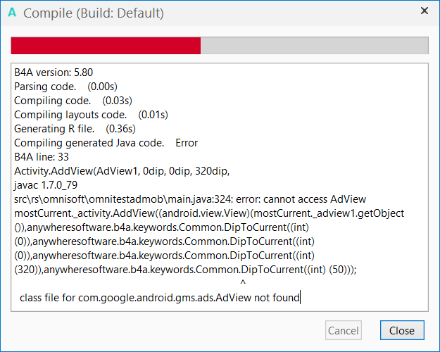 class file for com.google.android.gms.ads.AdView not found | B4X Programming Forum