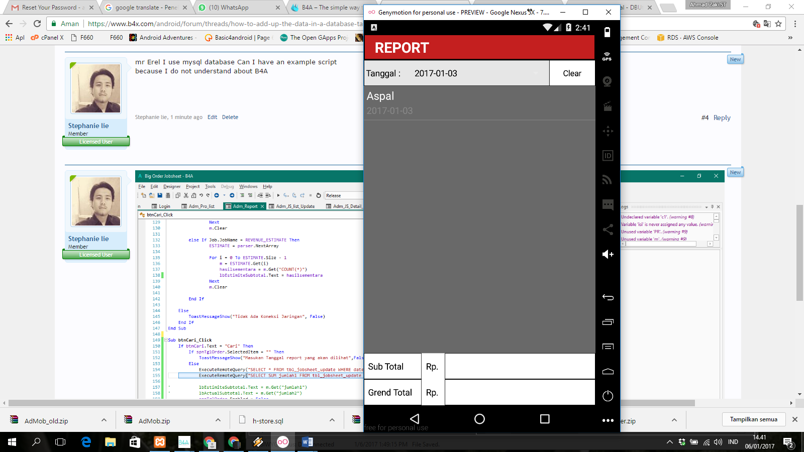 How To Add Up The Data In A Database Table B4x Programming Forum
