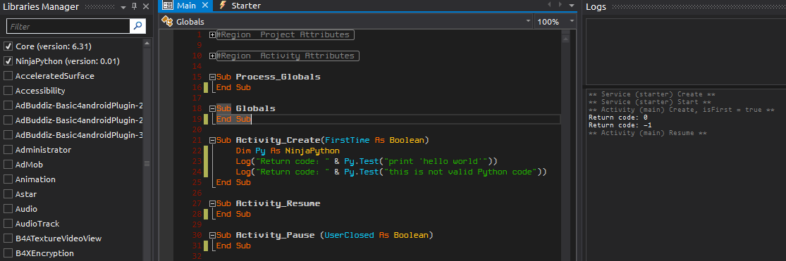 Python in B4A is now a reality! | B4X Programming Forum