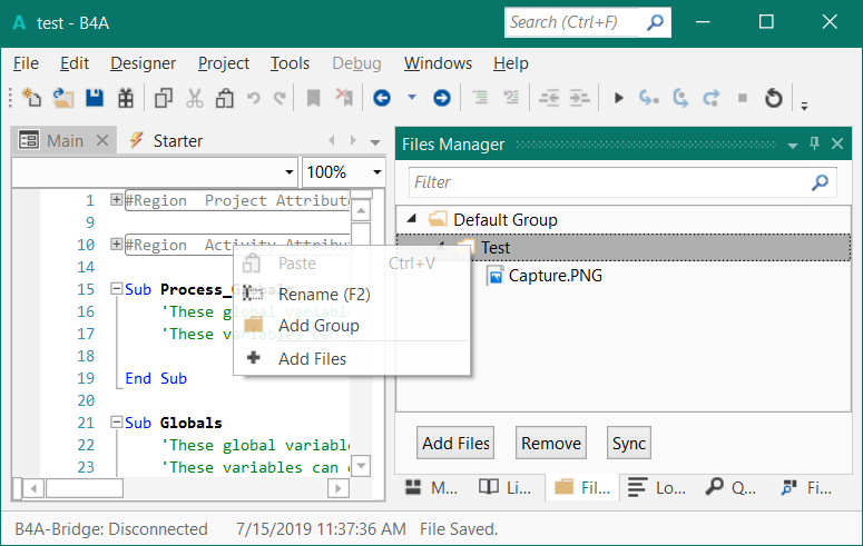 IDE Modules and Files Tabs | B4X Programming Forum