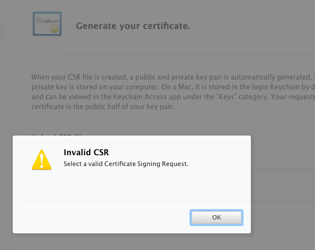 Help!Could not upload the certSigningRequest.csr ! | B4X Programming Forum